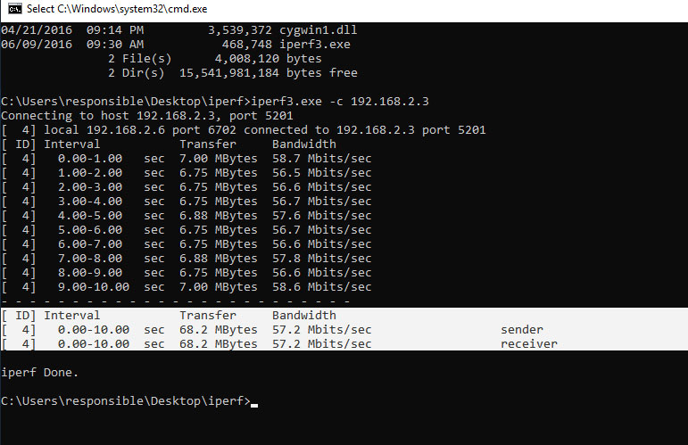 مشاهده سرعت شبکه داخلی با ابزار iperf - خدمات شبکه و سرور گروه استاد شبکه